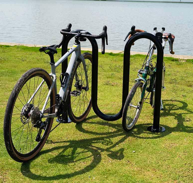 2 Rolling Wave Bike Rack, Commercial Quality for five bikes ...